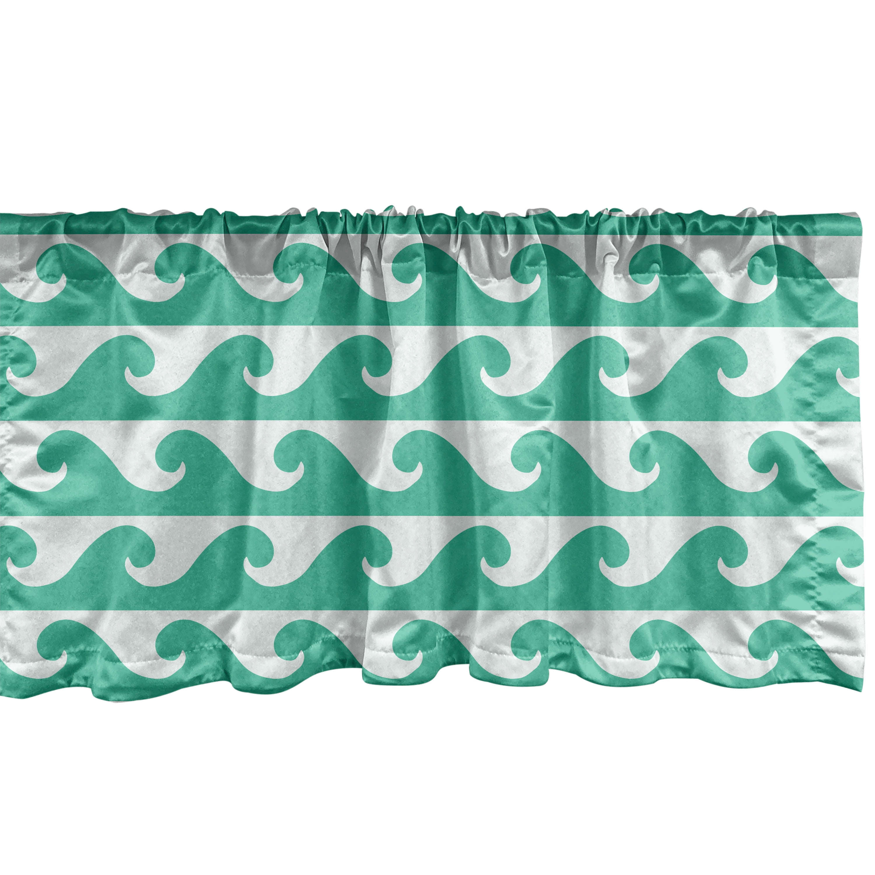 Ambesonne Nautical Valance Pack of 2, Abstract Aquatic Waves, 42"X12 ...