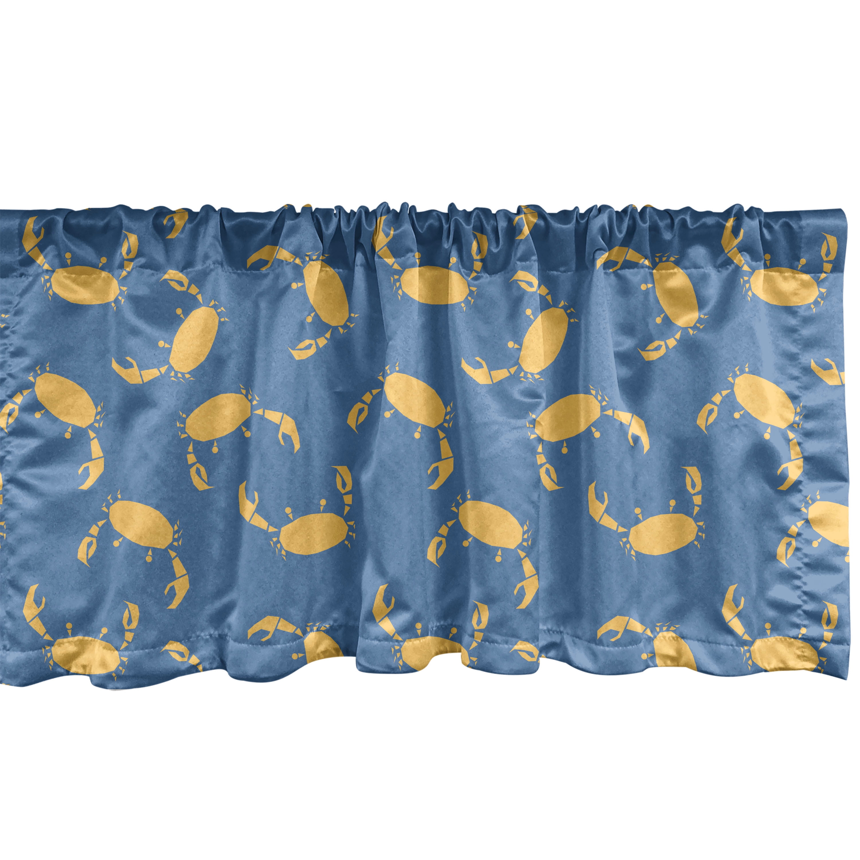 Ambesonne Nautical Valance Pack of 2, Sea Animal Crabs Pattern, 54"X12 ...