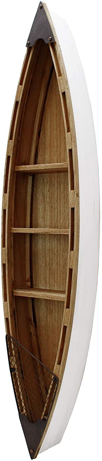 Nautical Wood Boat Shelf Wall Decor Hanging Row Boat Shelf for Bathroom ...