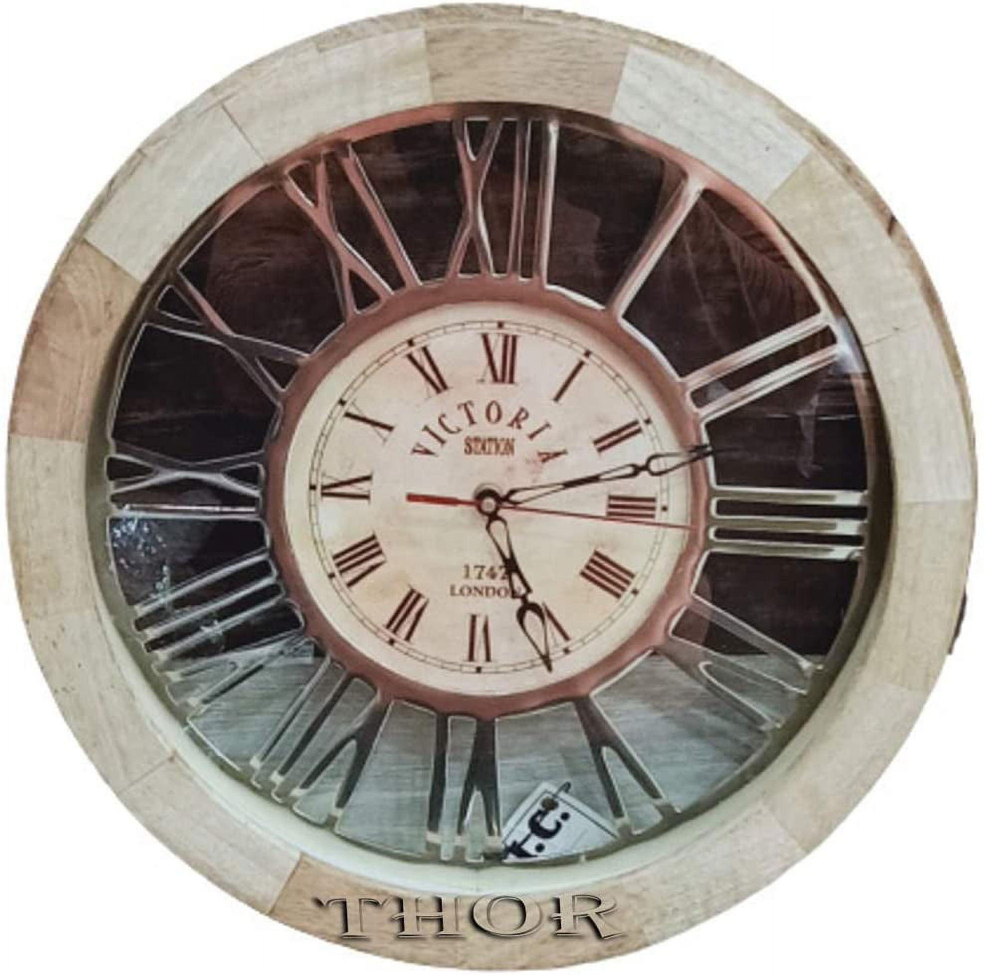 Nautical Wooden Wall Clock Victoria Design Time Clock Vintage Wall Home ...