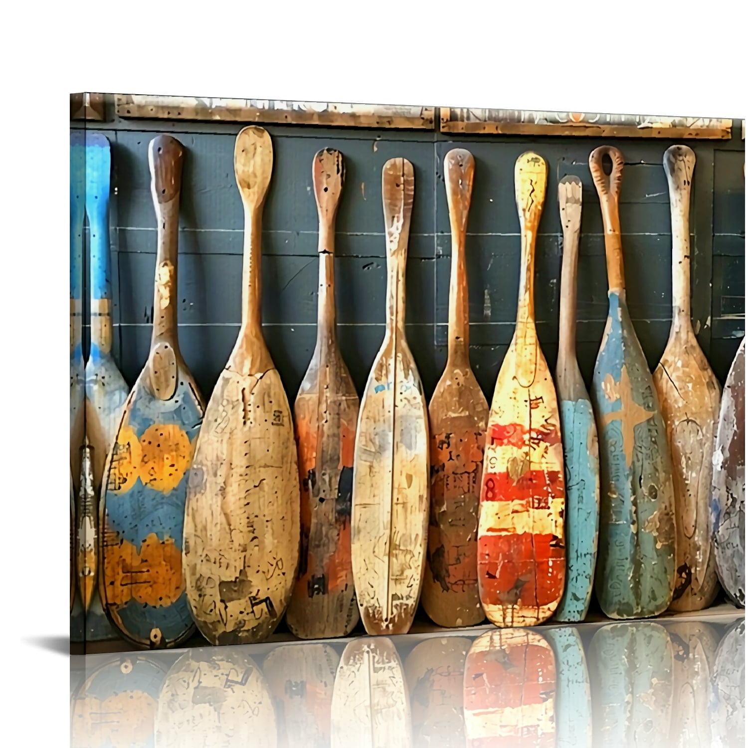 Nautical Wooden paddleboard Canvas Wall Art Background Modern Frame ...