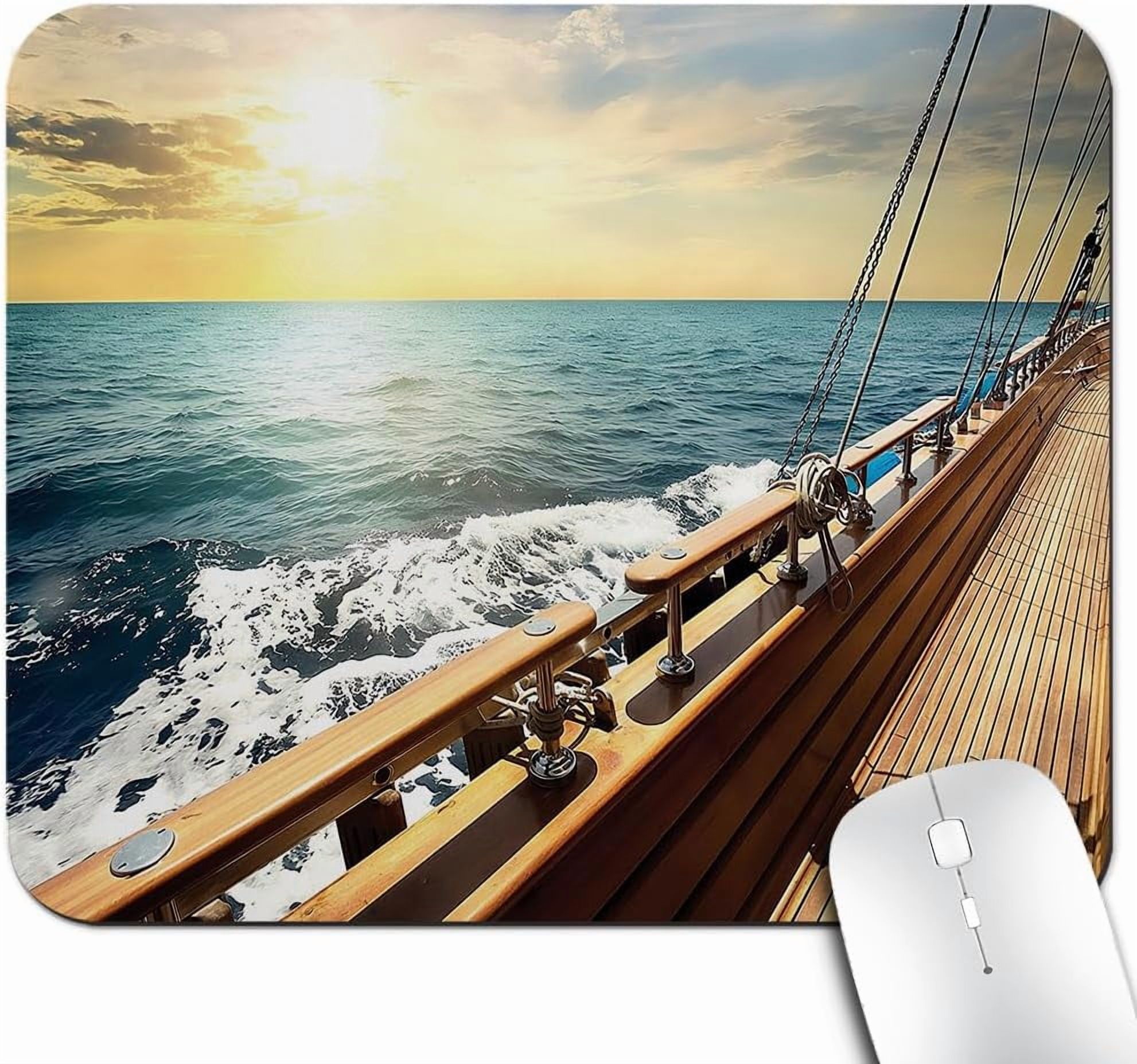 Nautical Yacht Office/Gaming Mouse Pad 9.5"x7.9", Anti-Slip Mat for ...