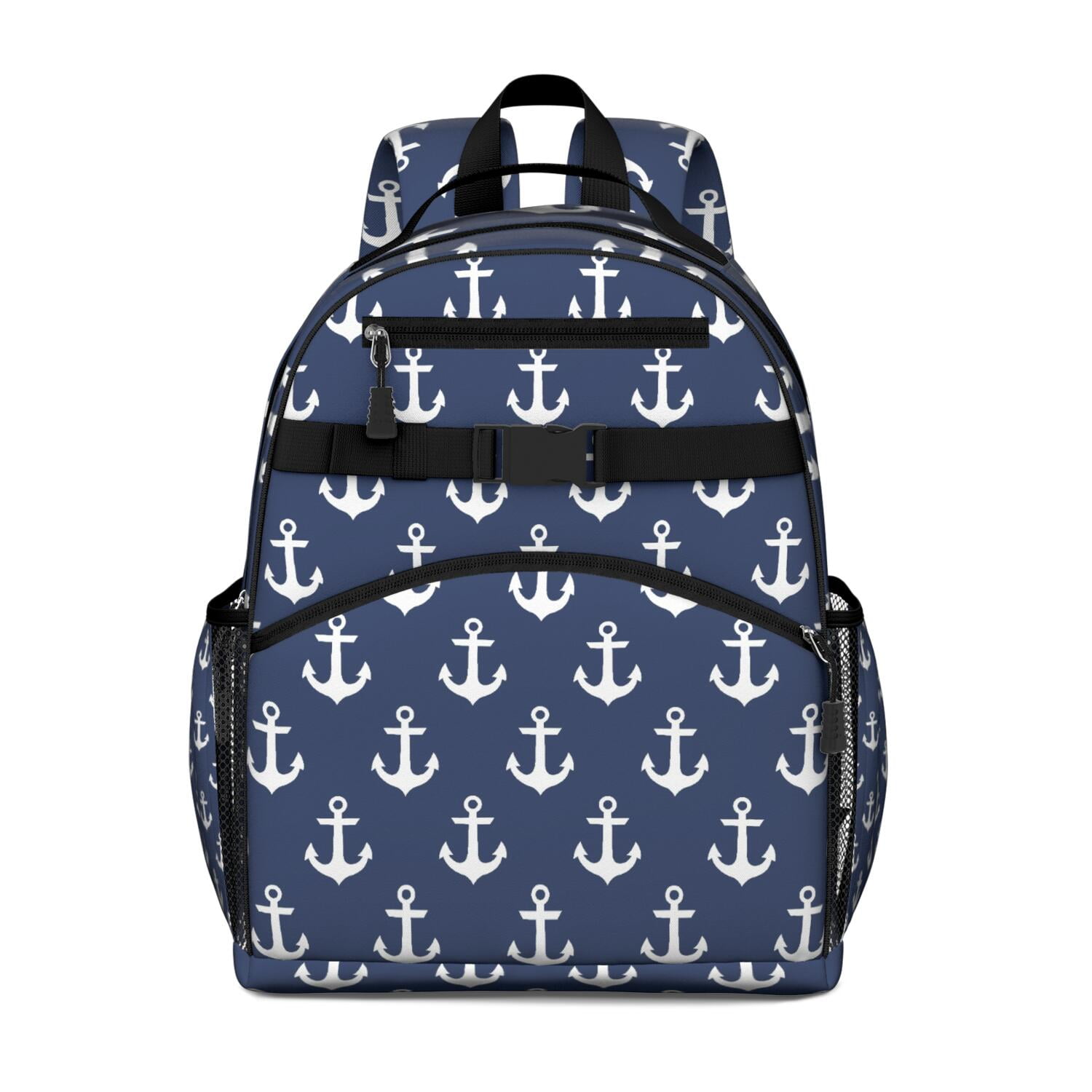 Nautical journey backpack featuring compass and waves, lightweight ...