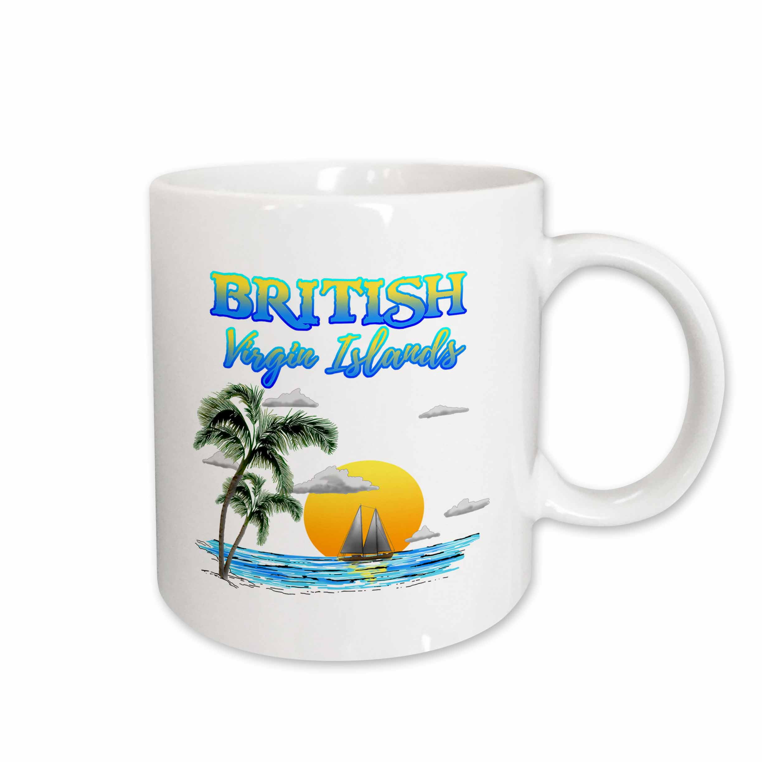 Nautical sailing beach design for the British Virgin Islands. 15oz Mug ...