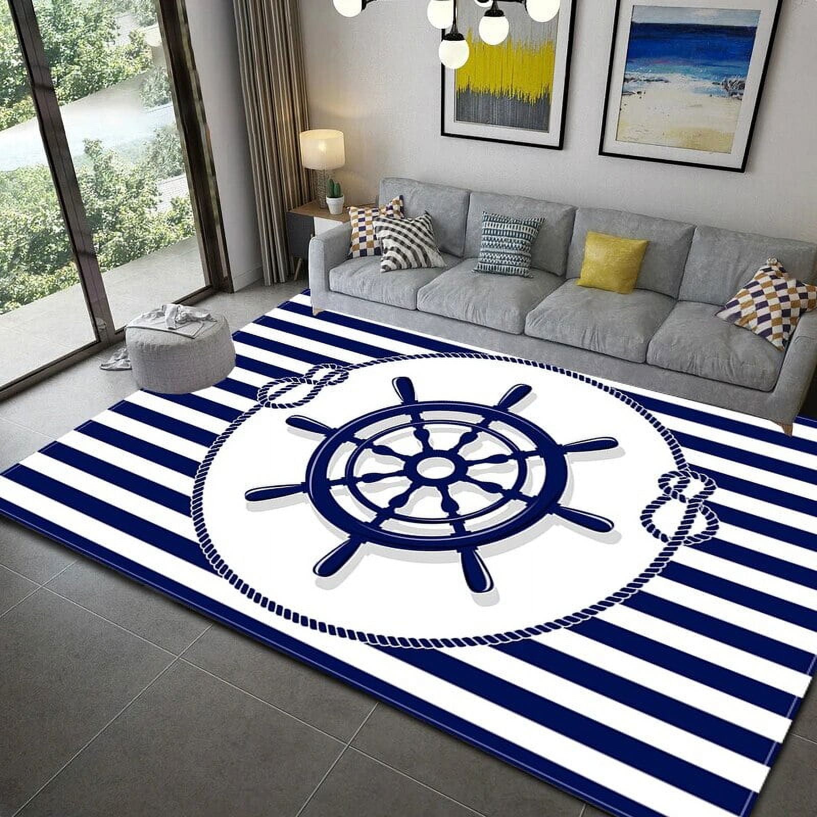 Nautical style rugs kids mats bedroom kitchen living bath - Walmart.com