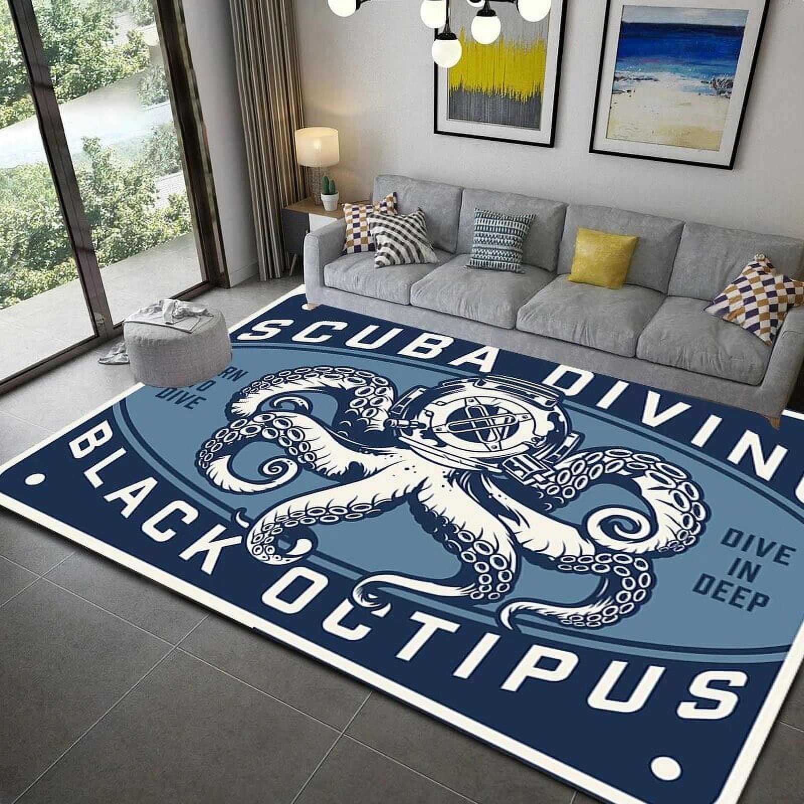 Nautical style rugs kids mats bedroom kitchen living bath - Walmart.com