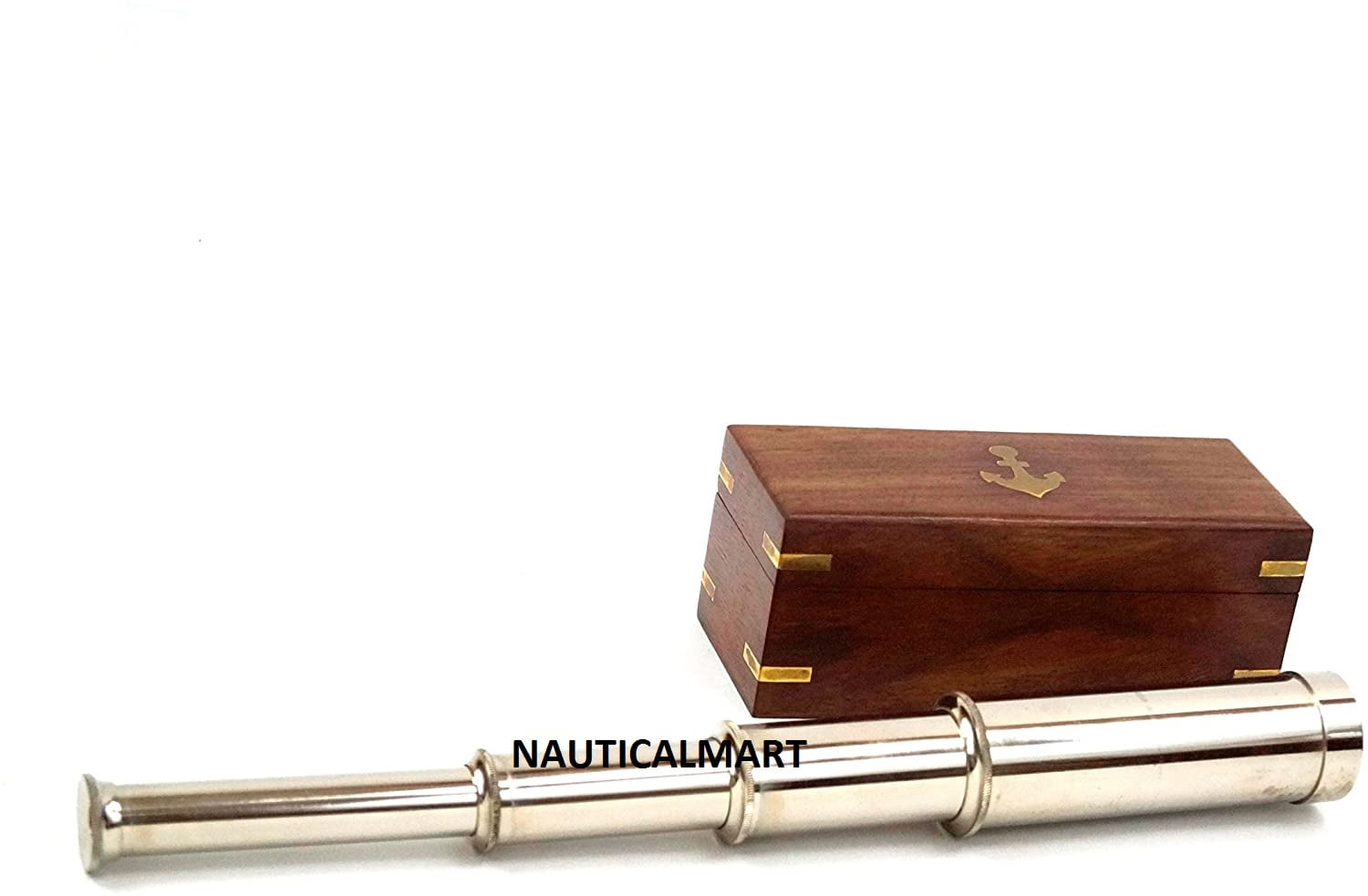 NauticalMart 15" Handheld Brass Telescope with WoodenCase - Nautical ...