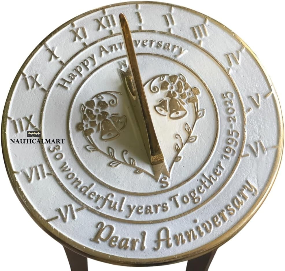 NauticalMart 30th Pearl Wedding Anniversary Sundial Gift for Parents ...