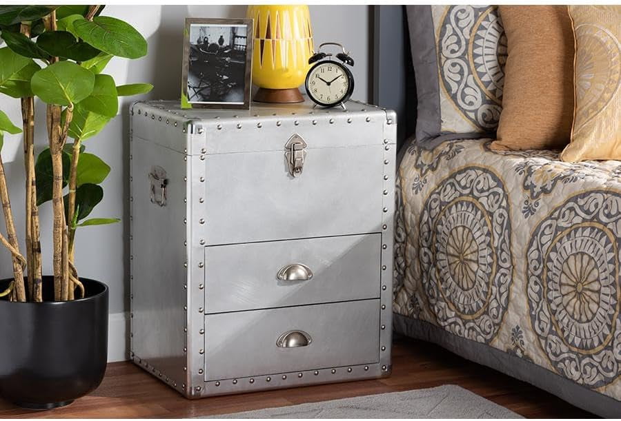 NauticalMart Aluminum Nightstand Chest Cabinet Side Table Industrial ...