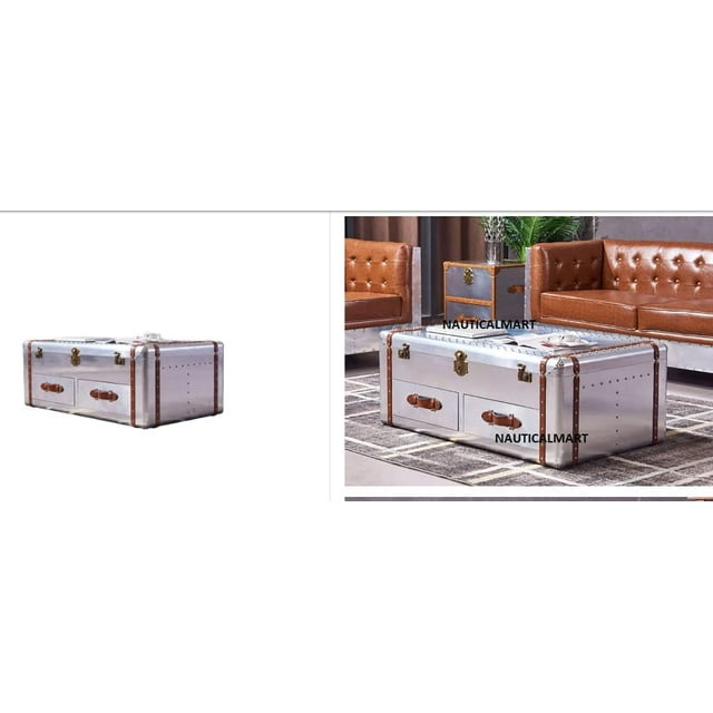 NauticalMart Aviator Coffee Table Aluminum Aviation Vintage Aviator ...