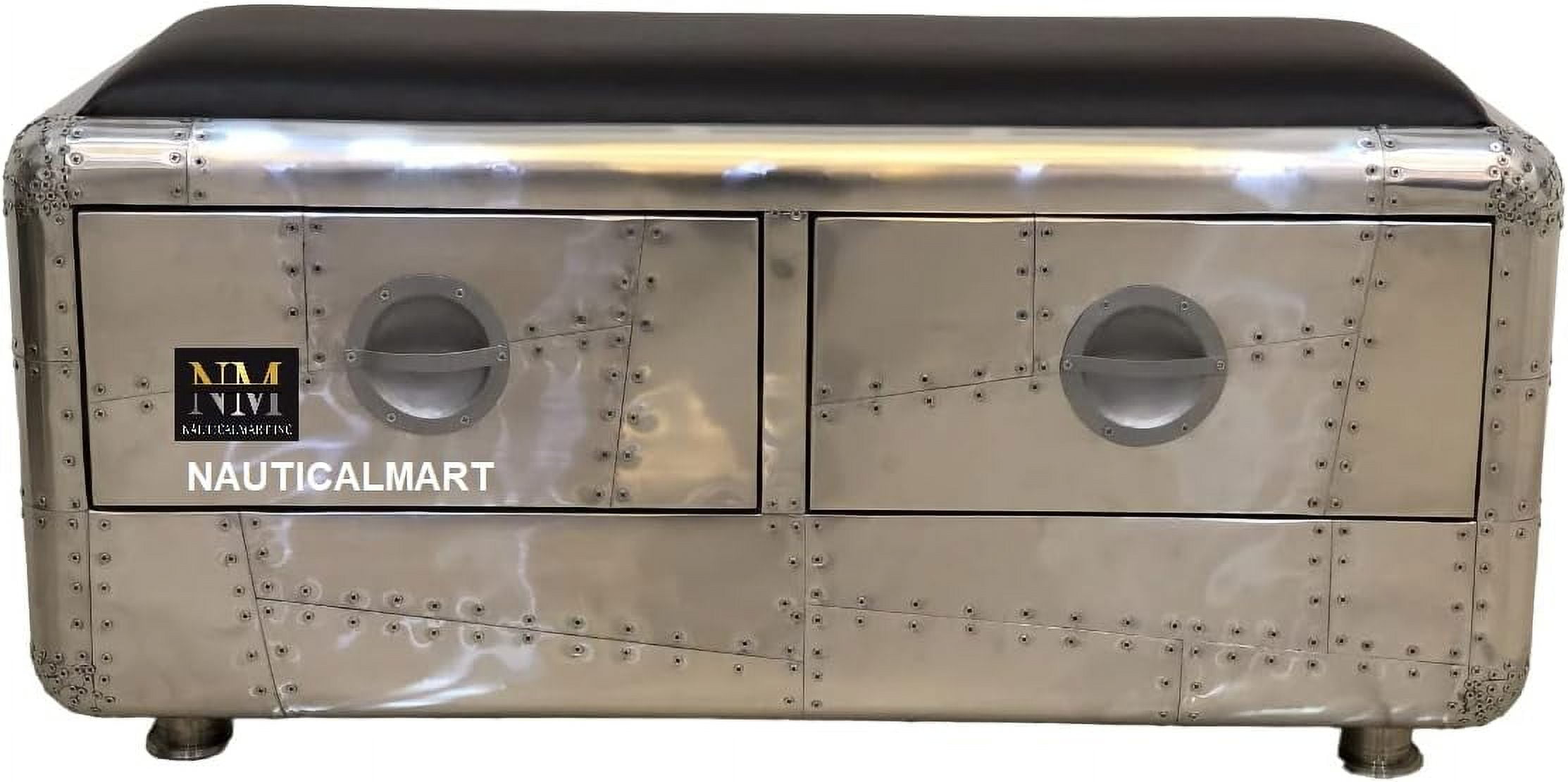 NauticalMart Aviator Industrial Modern 2 Drawer Rectangular Storage ...