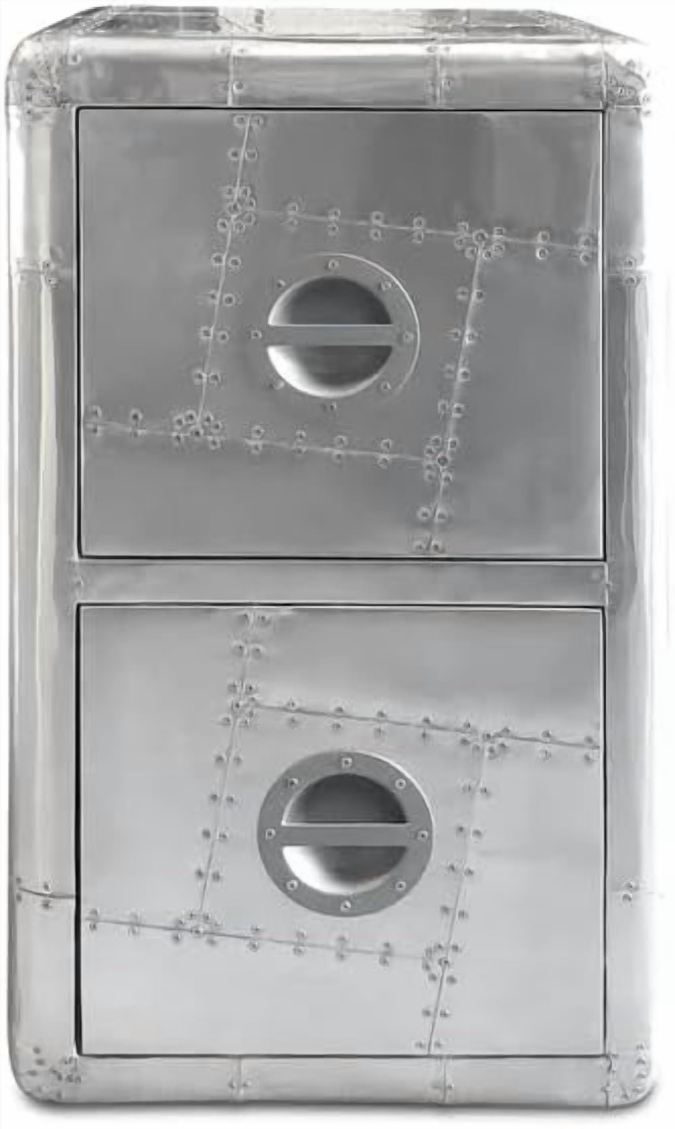 NauticalMart Aviator Office File Cabinet Aluminum Two Drawers for Home ...