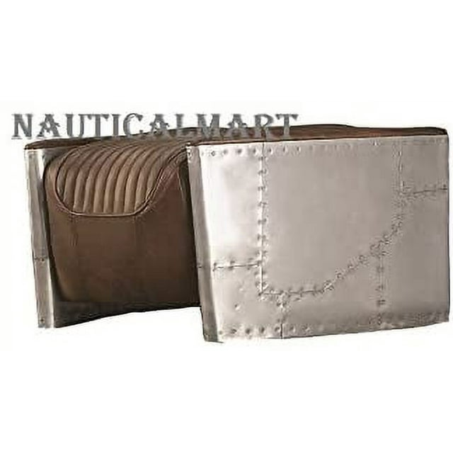 NauticalMart Aviator Ottoman Chair Mid Century Vintage Industrial Sofa ...