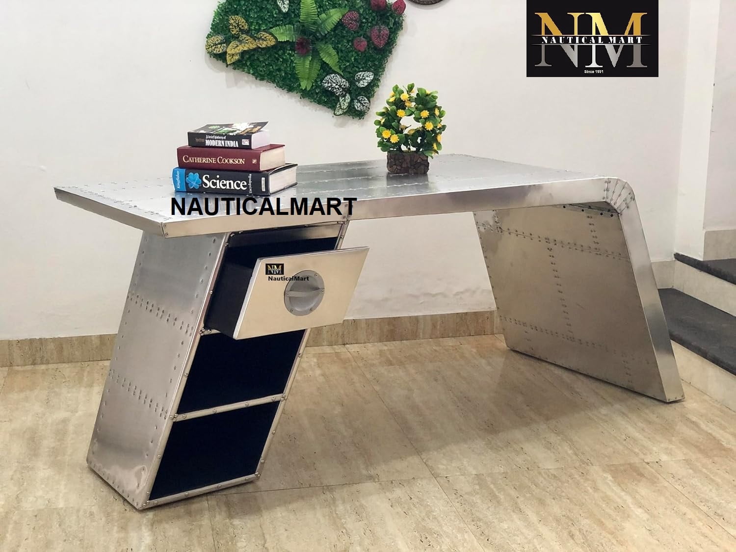 NauticalMart Aviator Wing Desk Aluminium Table Aviator Home Office ...