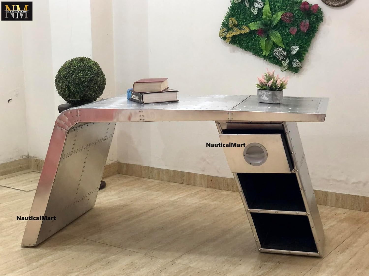 NauticalMart Aviator Wing Desk Aluminium Table Home Office Aviator ...