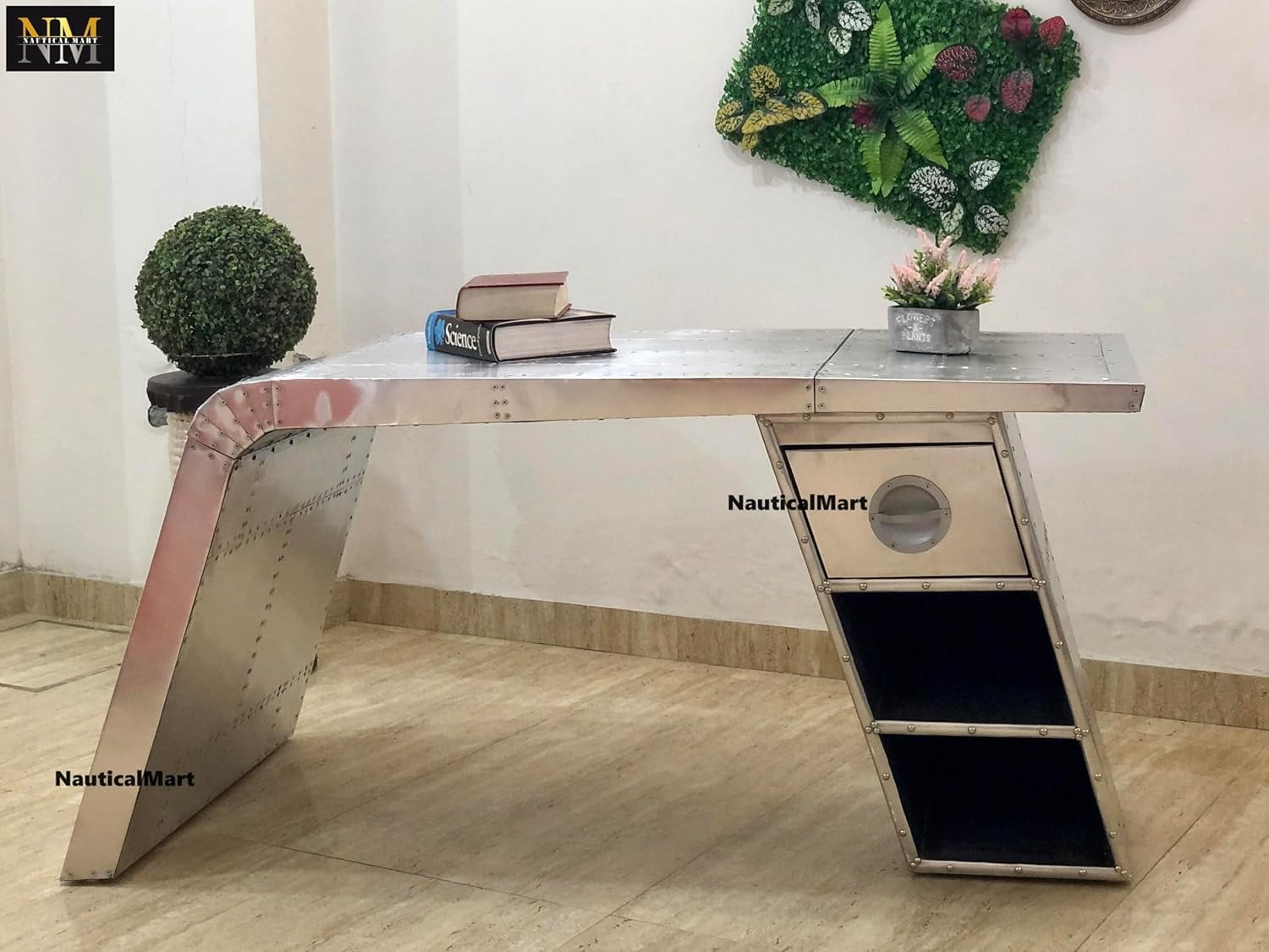 NauticalMart Aviator Wing Desk Aluminium Table Home Office Aviator ...