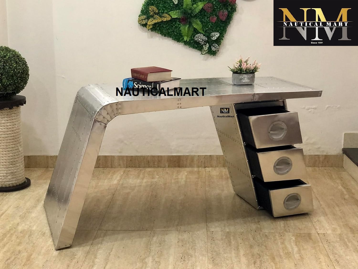 NauticalMart Aviator Wing Desk Aluminium Table Home Office Aviator ...