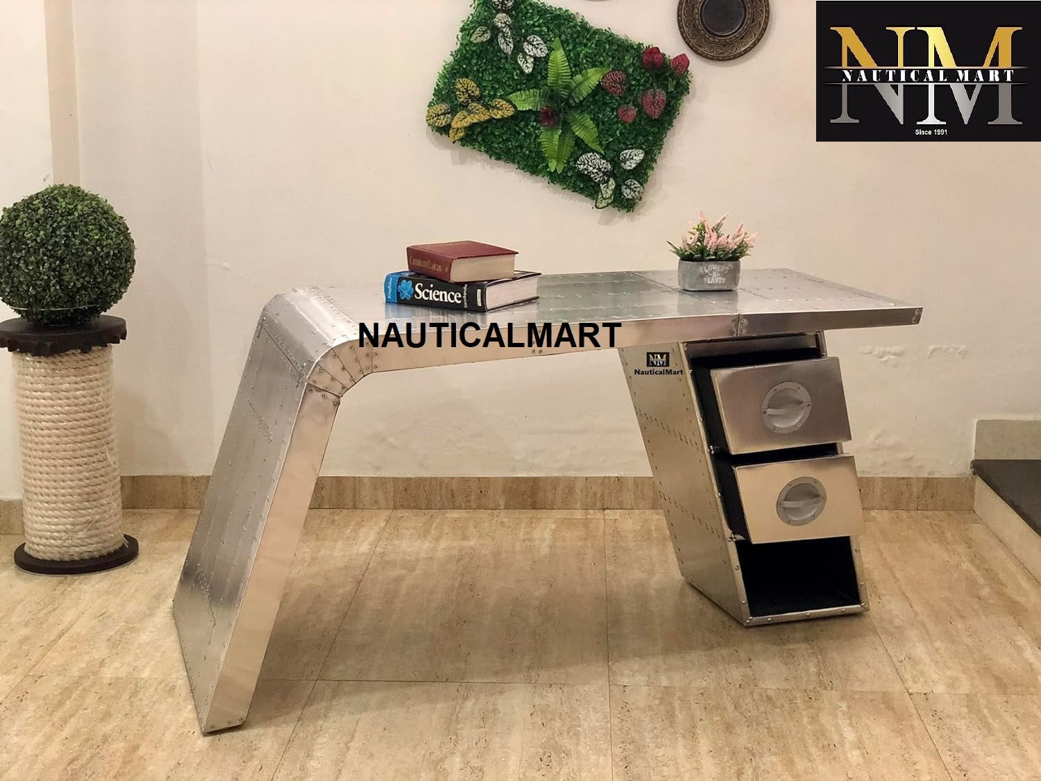NauticalMart Aviator Wing Desk Aluminium Table Home Office Aviator ...