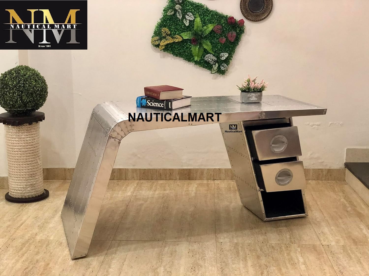 NauticalMart Aviator Wing Desk Aluminium Table Home Office Aviator ...