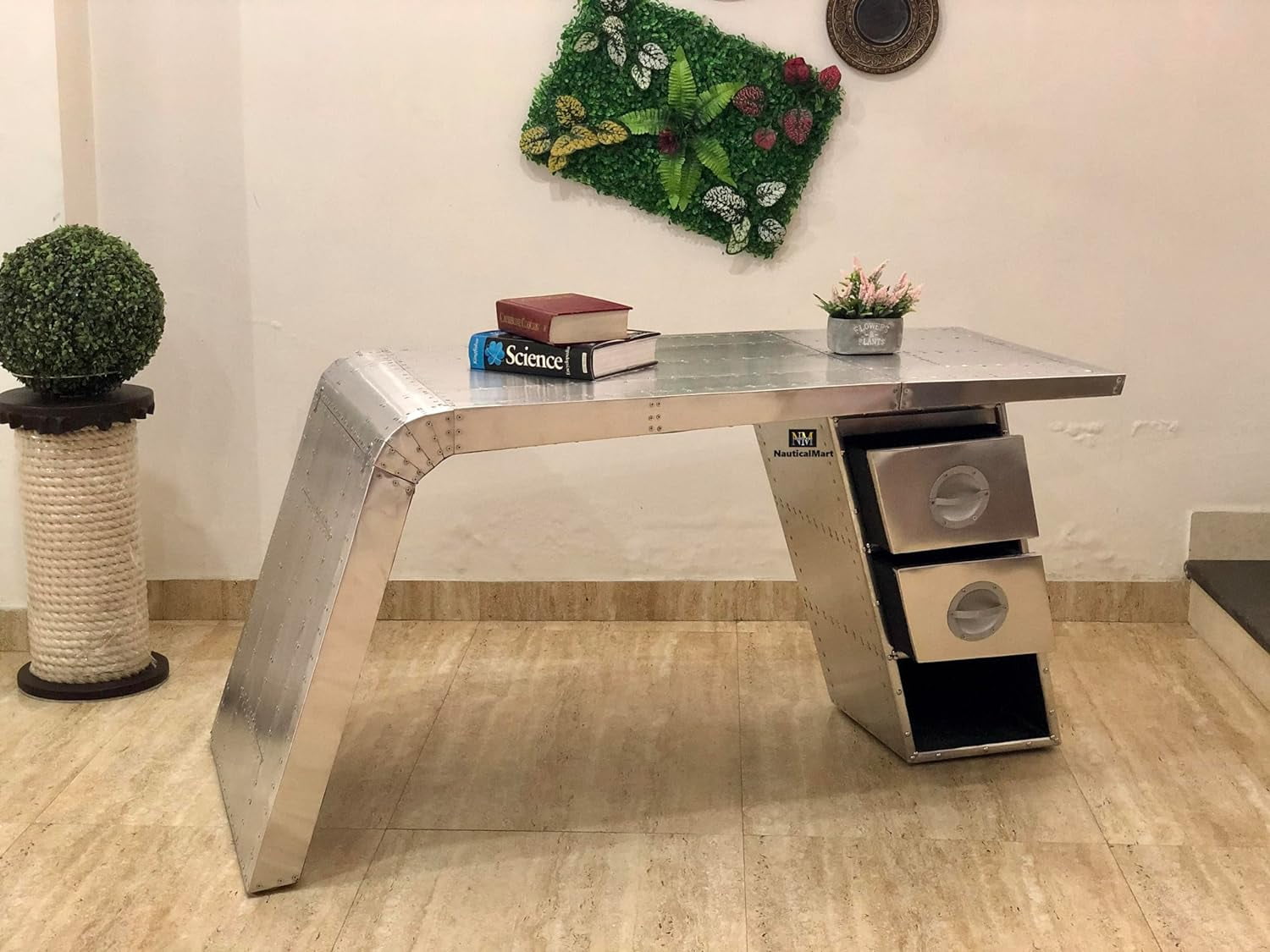 NauticalMart Aviator Wing Desk Aluminium Table Home Office Aviator ...