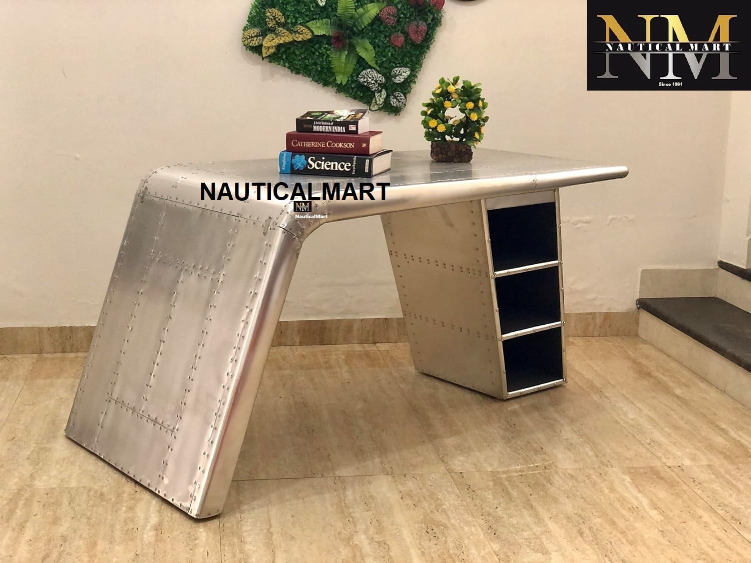 NauticalMart Aviator Wing Desk Aluminium Table Home Office Aviator ...