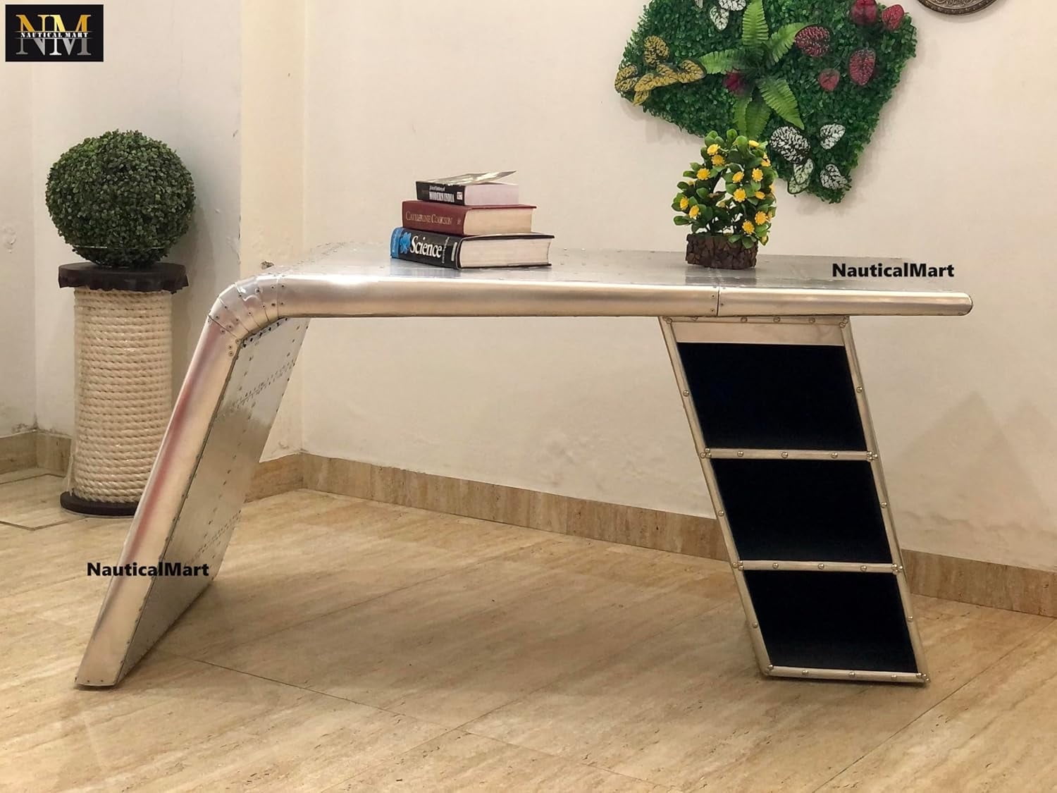 Nautical Aviator Wing Desk Aluminium Table Home Office Aviator ...