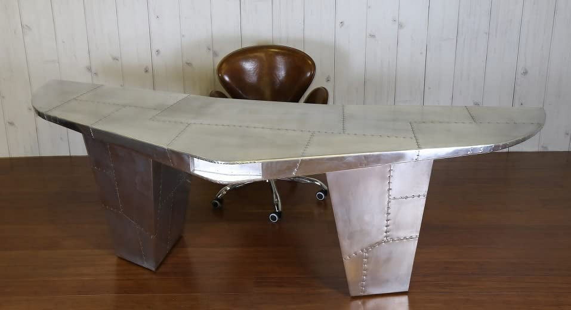 NauticalMart Aviator Wing Desk Wing Shaped Aluminium Desk Home Office Decor (78 Inches ...