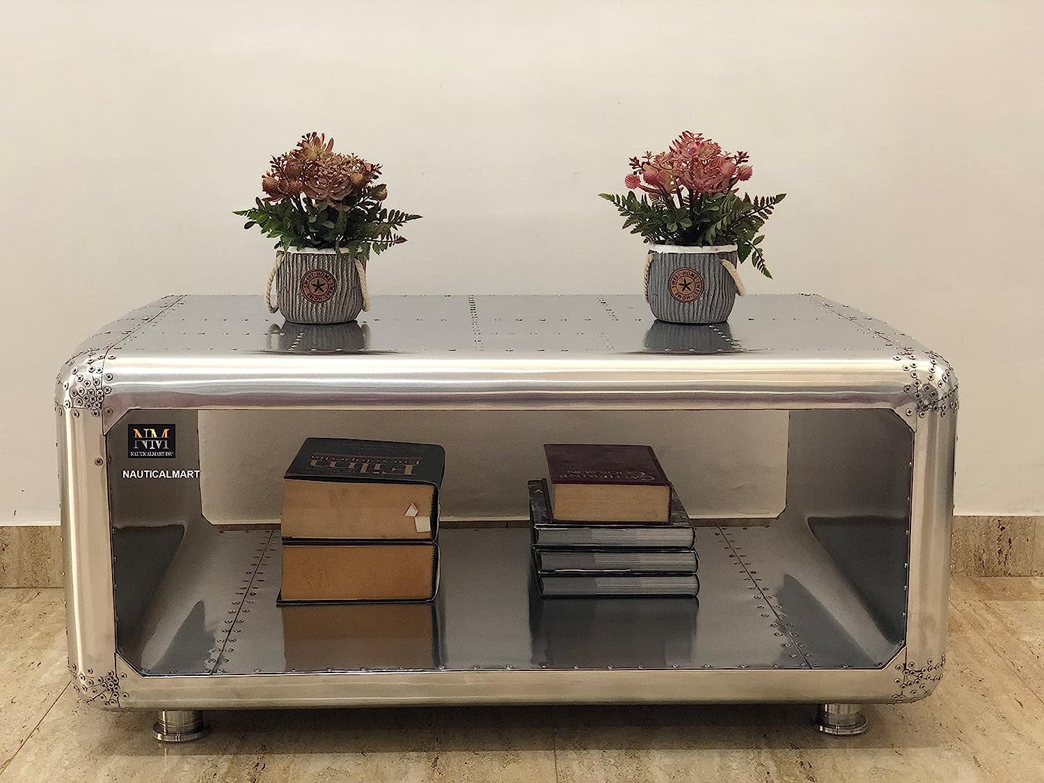 NauticalMart Black Hawk Coffee Table Aluminum Aviator Furniture Home ...