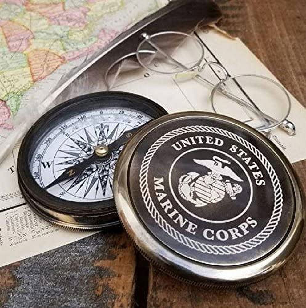 NauticalMart Brass Compass Antique Marine Corps Compass - Walmart.com