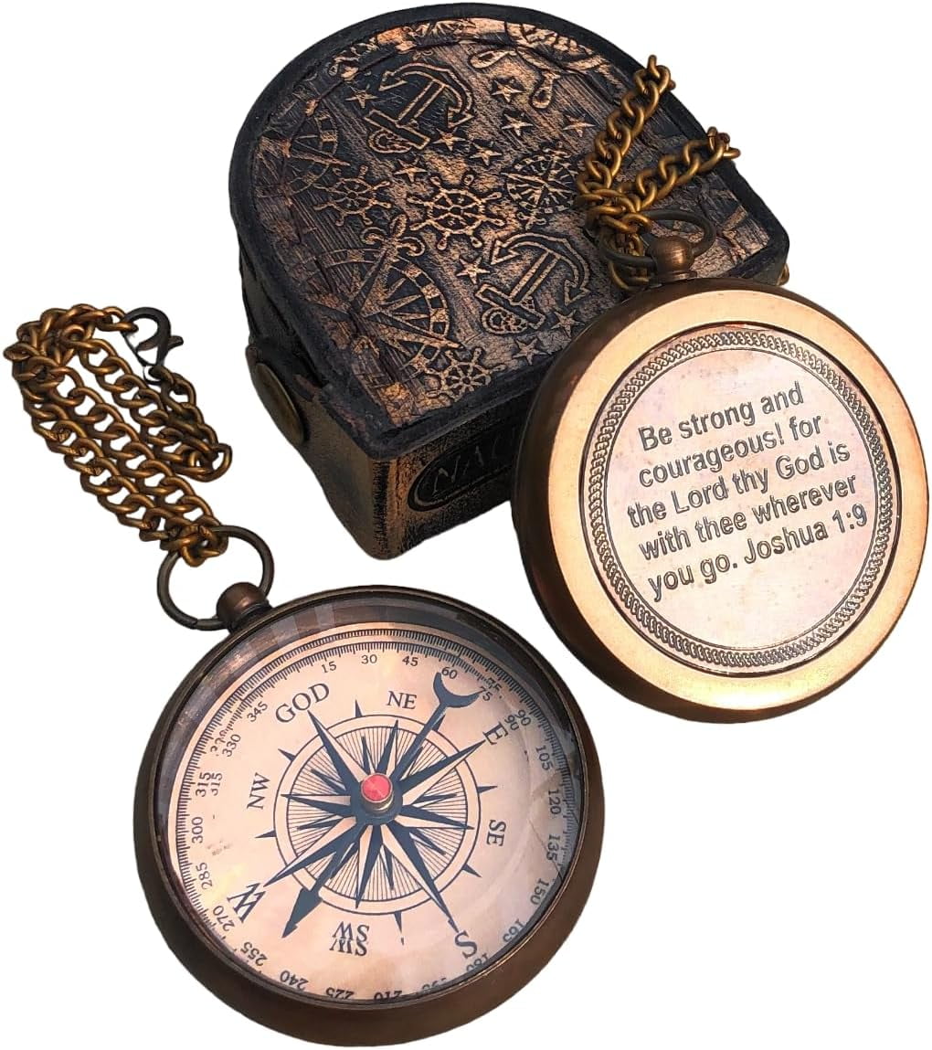 NauticalMart Brass Compass - God My Lord Guide Me, Personalized Gift ...