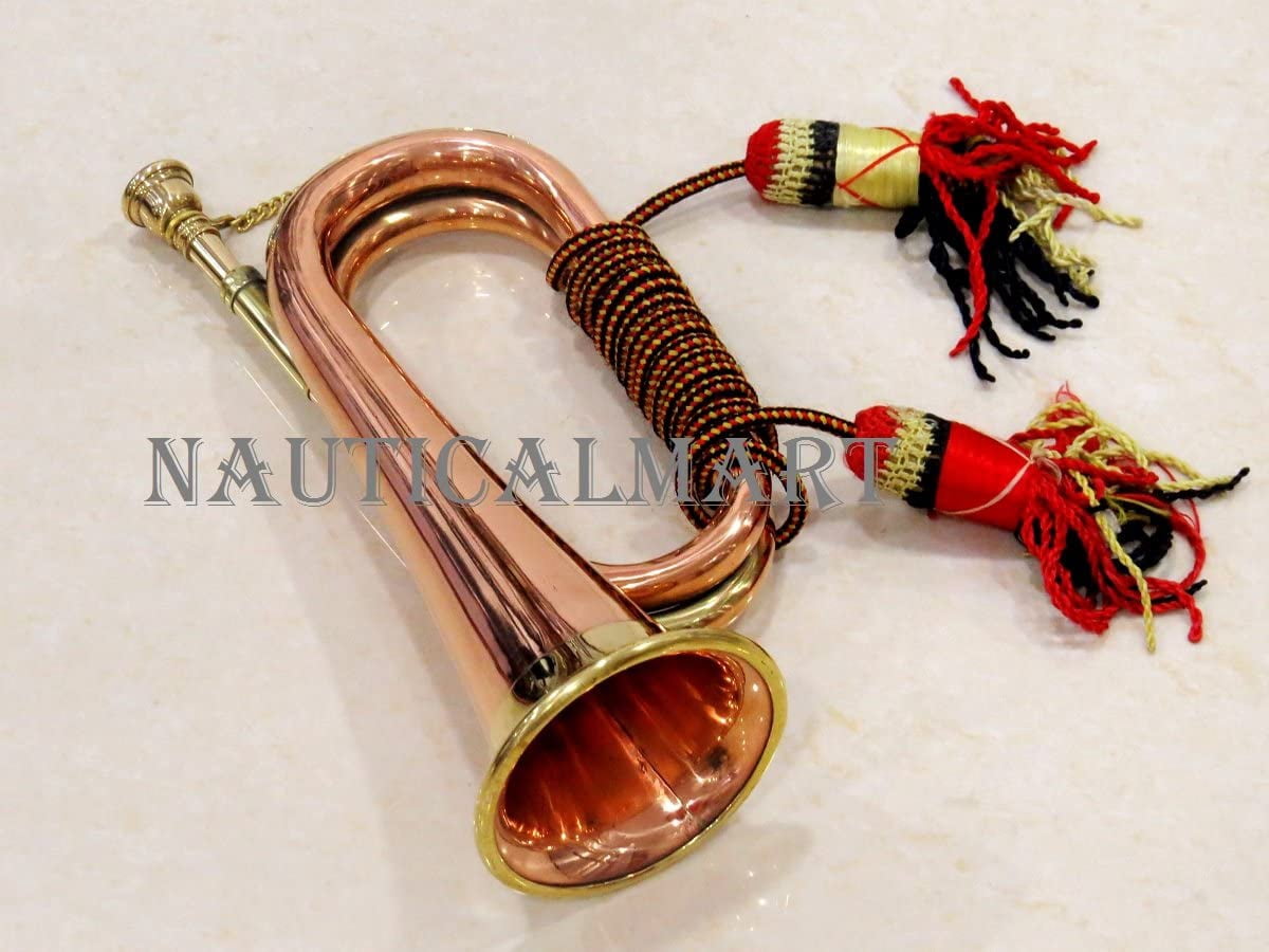 NauticalMart Brass and Copper Blowing Bugle Attack War Signal Horn 10.6 ...