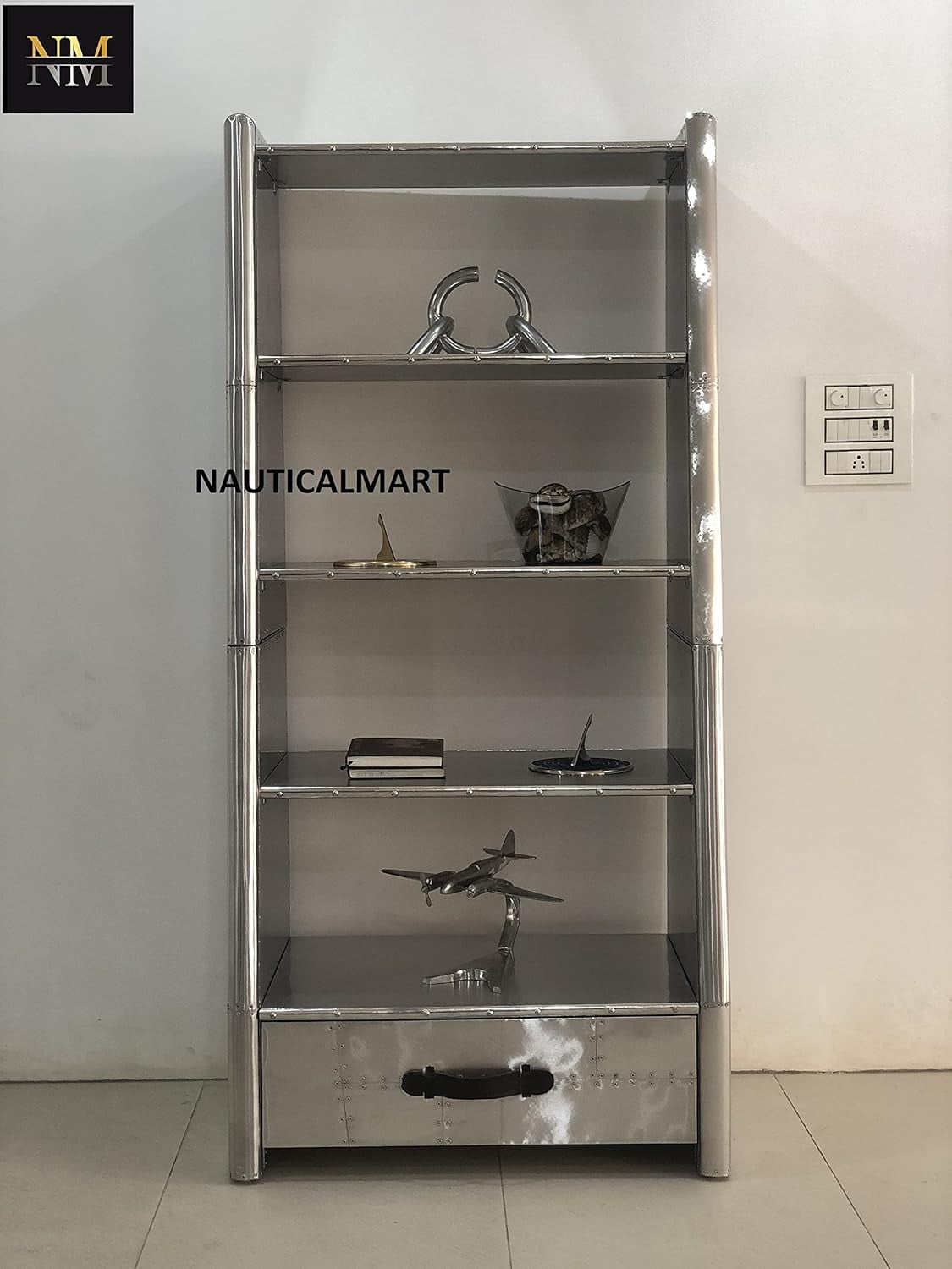 NauticalMart Designer Triangular Single Shelving Aviator Aluminium Open ...