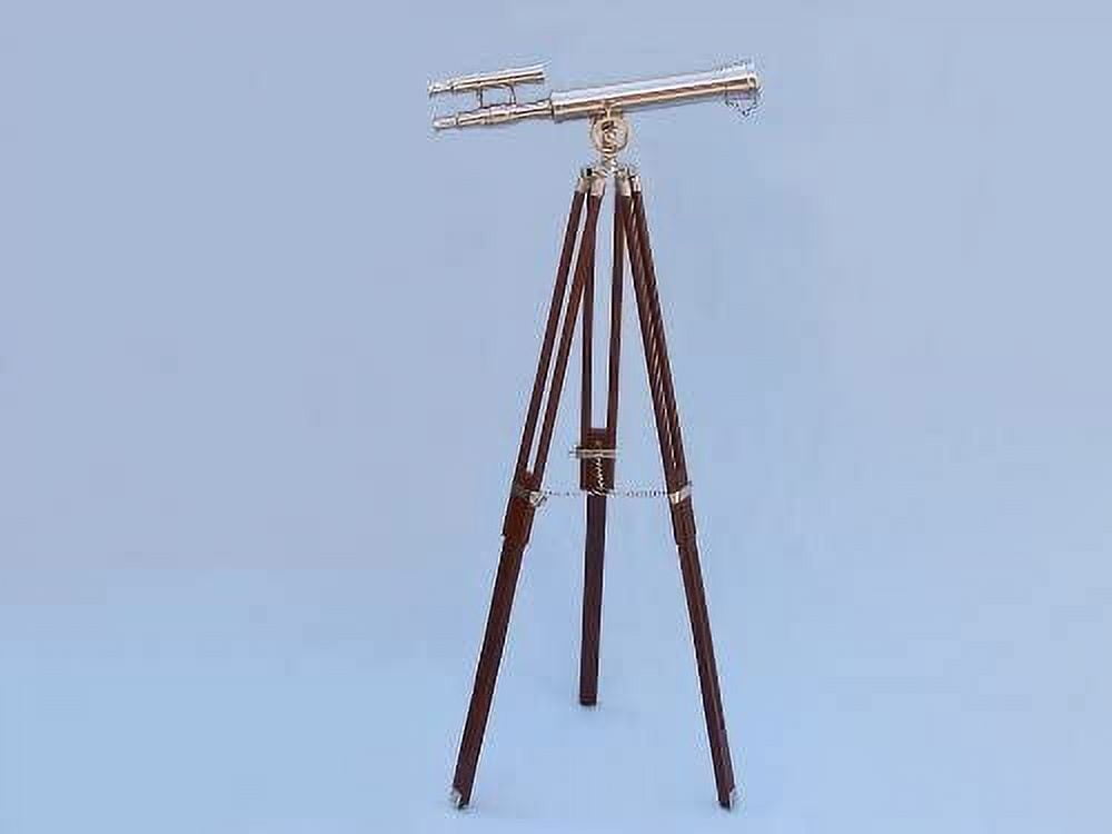 NauticalMart Floor Standing Chrome - Leather Harbor Master Telescope 42 ...