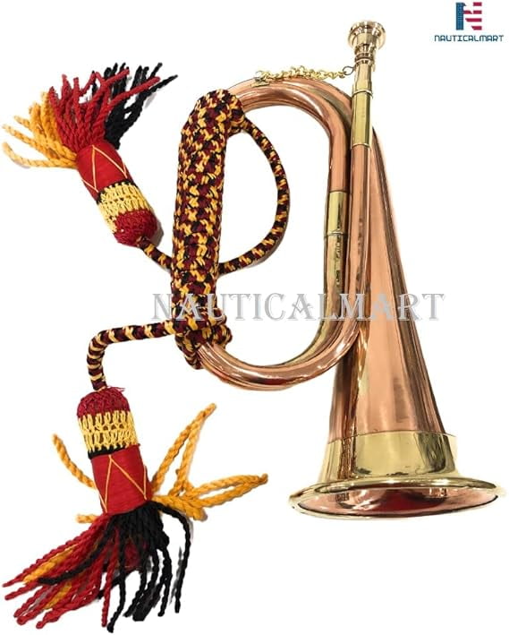 NauticalMart Heavy Brass And Copper Blowing Bugle Horn 10.6" Inch ...