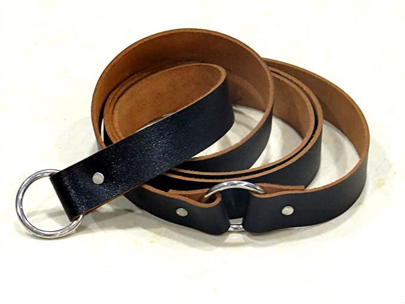 NauticalMart Leather Belt Medieval Knight Black Ring Belt Medieval ...