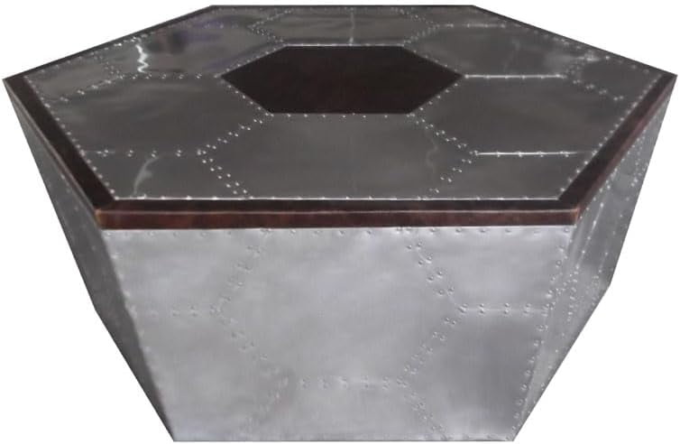 NauticalMart Loft Style Aviator Coffee Table Aluminum Vintage Table ...