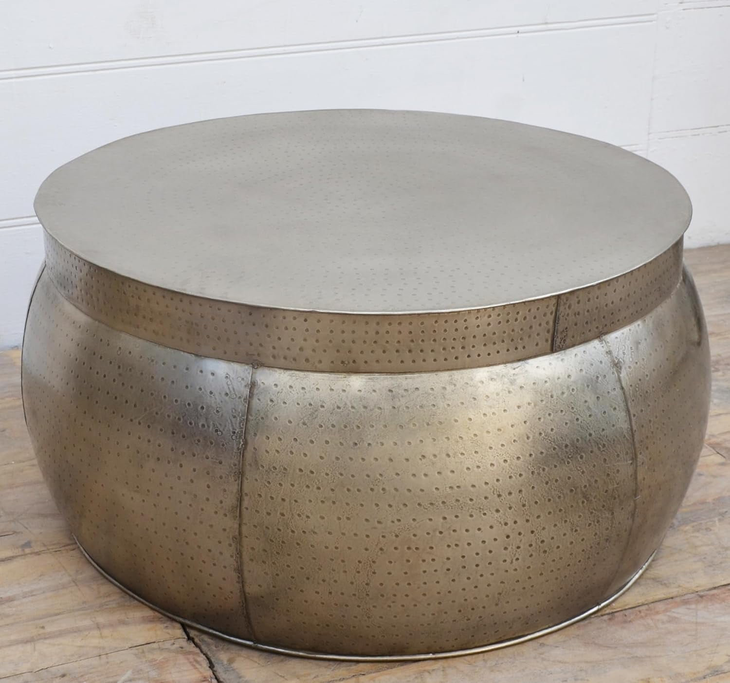 NauticalMart Lucas Coffee Table Aluminum Aviator Designer Round Table ...
