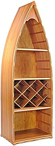 NauticalMart Row Boat Canoe Wine Rack Book Shelf 74" Bookcase Cedar ...