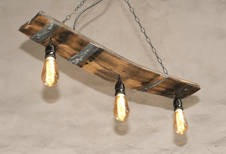 NauticalMart Rustic pendant light - Wine barrel lighting fixture - Wine ...