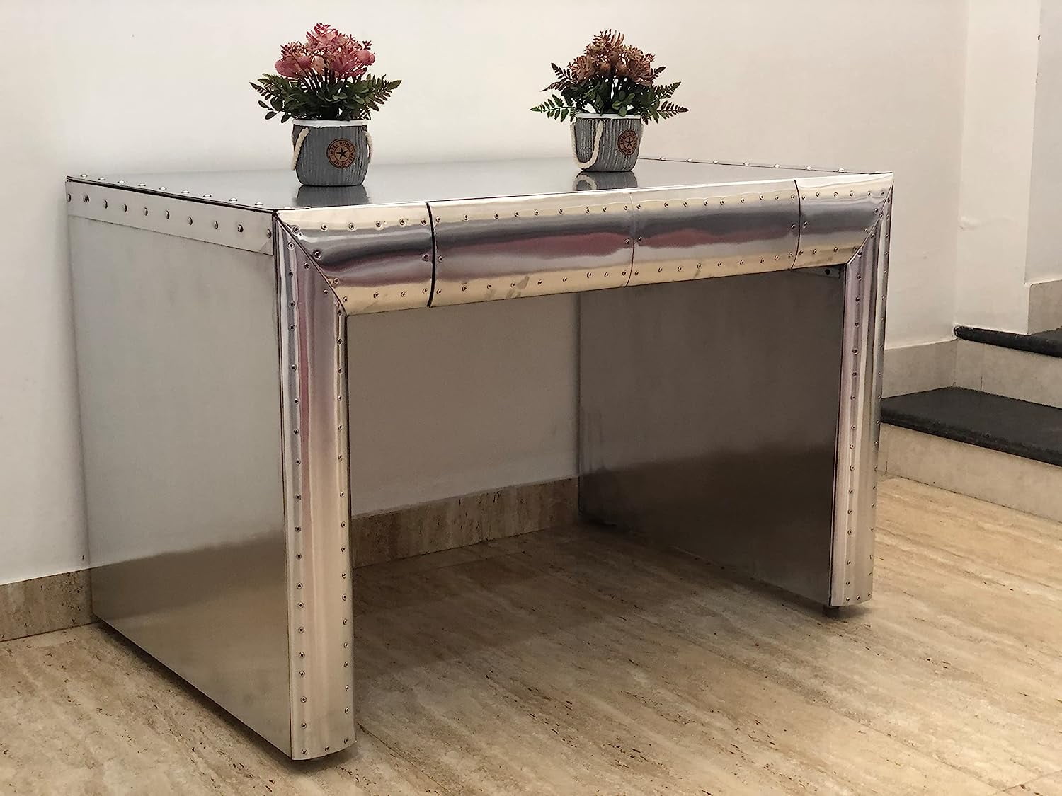NauticalMart Streamline Desk Aviator Table Home Decor with Drawer ...
