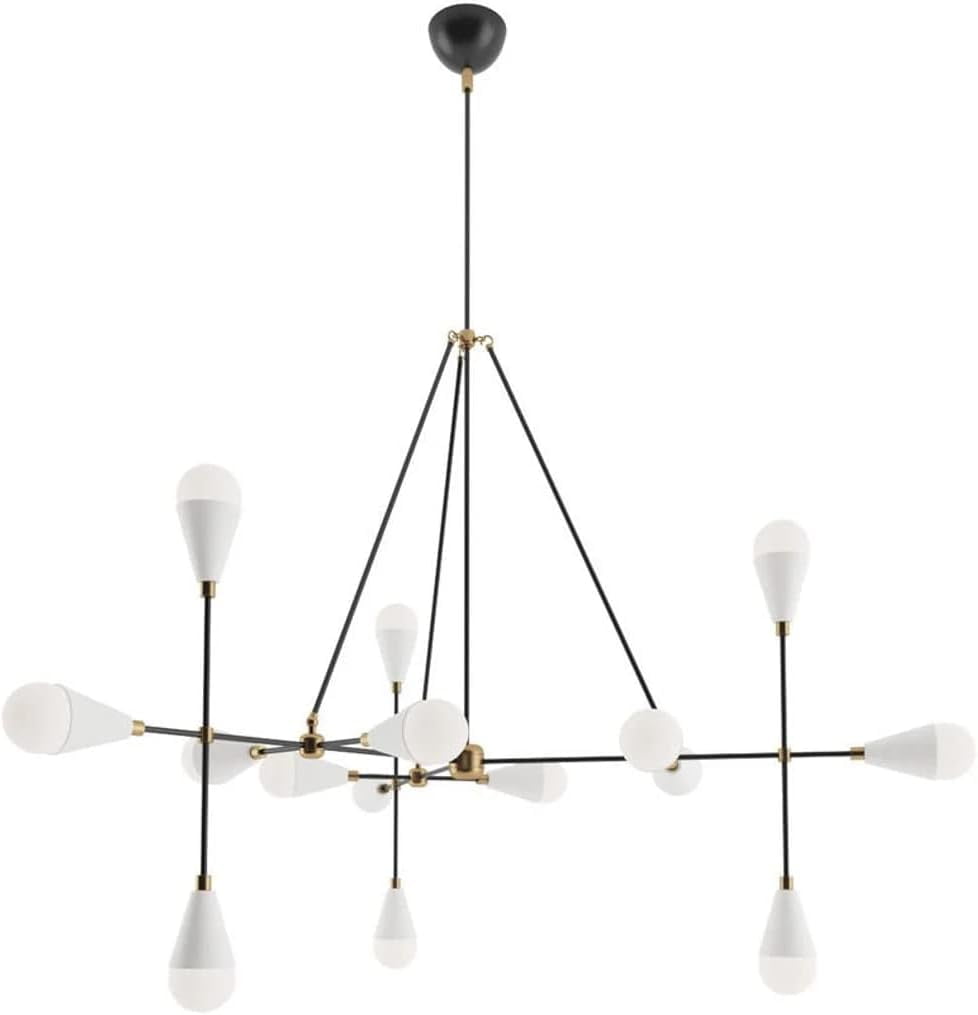 NauticalMart The Karma Pendant 15 Light Mid Century Brass Sputnik Chandelier Light Fixture ...