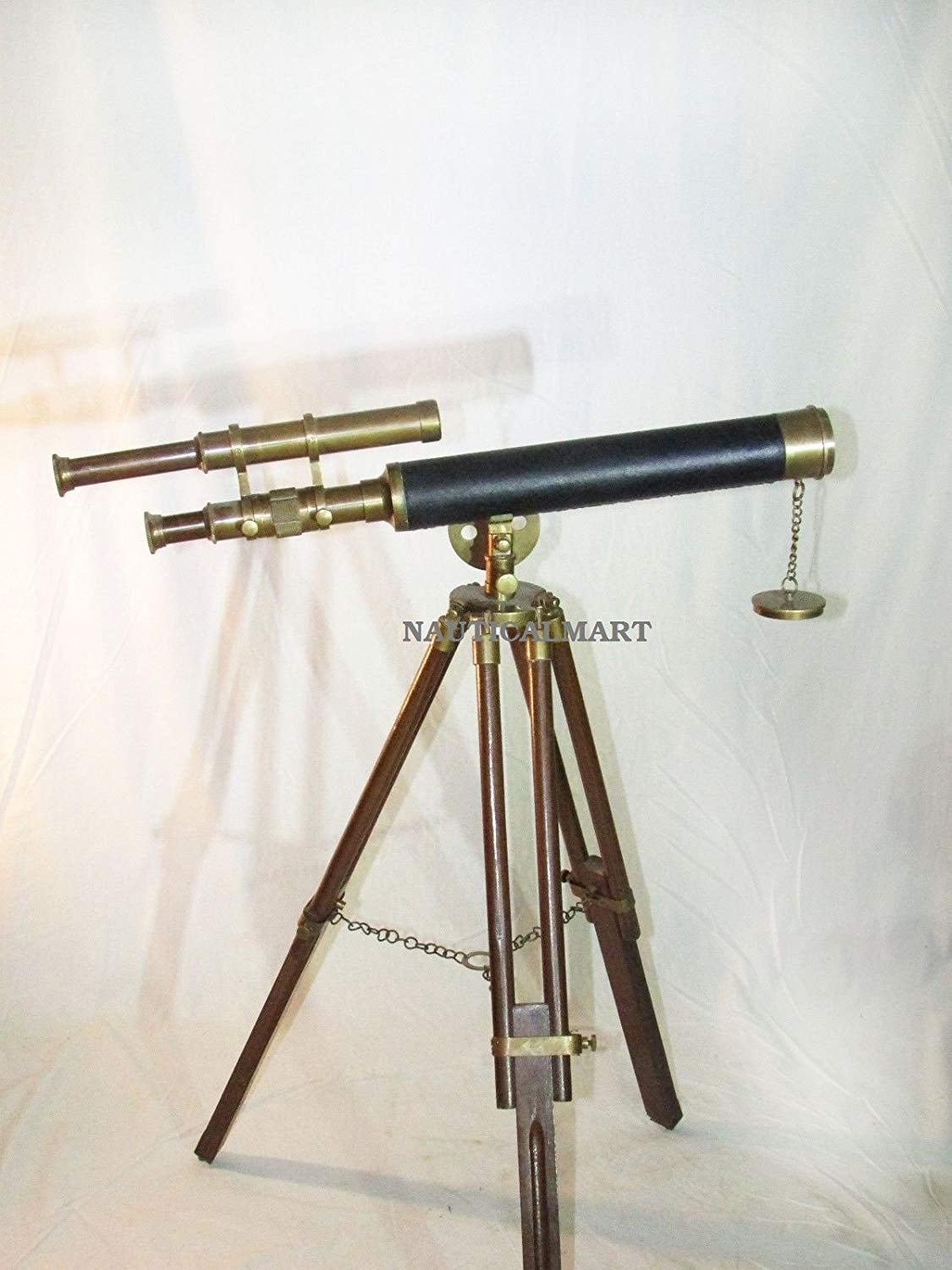 NauticalMart US Navy Marine Vintage Brass Telescope with Wooden Tripod ...