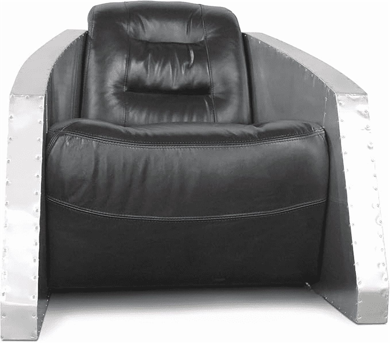 Nauticalmart Aluminium Aviator Bullet Leisure Arm Chair - Genuine Black ...