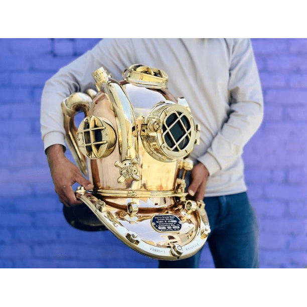 Nauticalmart Copper brass scuba diving helmet - Deep sea U.S navy mark ...