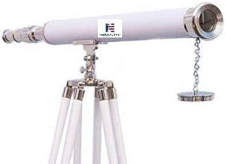 Nauticalmart Floor Standing Chrome Leather Harbor Master Telescope 50 ...