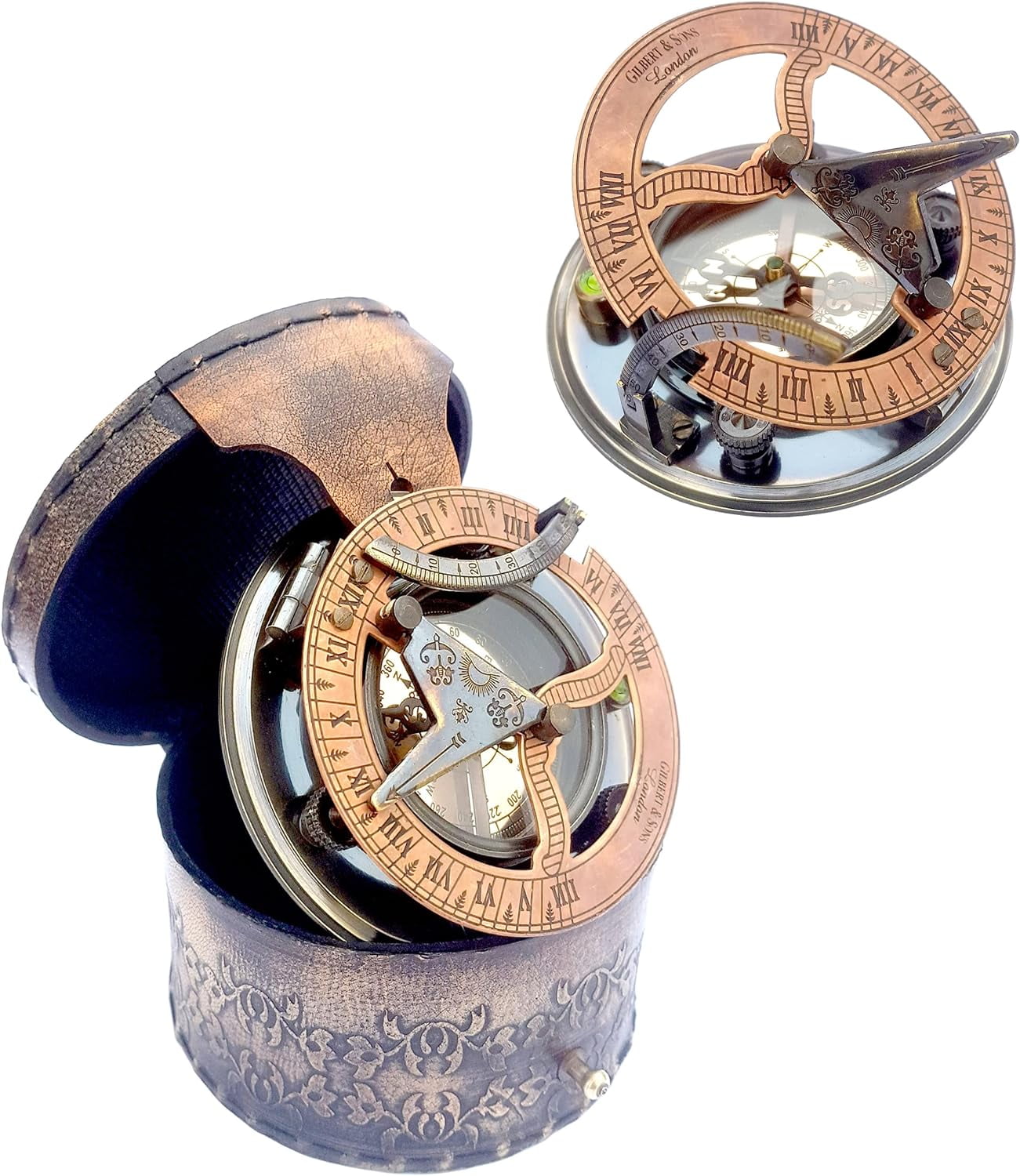Nauticalmart - Handmade Brass Sundial Compass in Gift Box Sun Dial ...