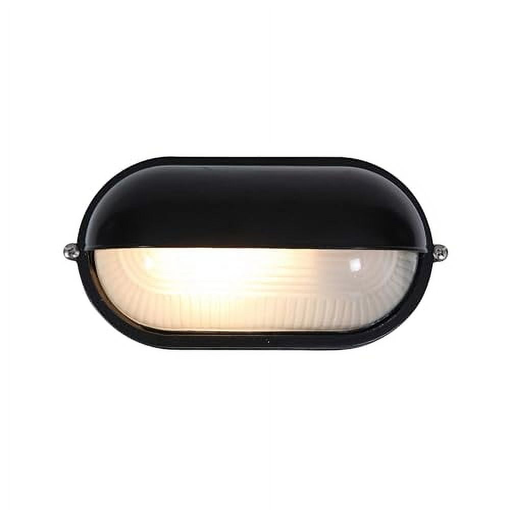Nauticus - Wet Location Bulkhead - Black Finish - Frosted Glass Shade - Walmart.com
