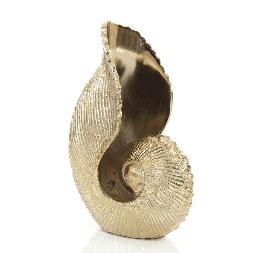 Nautilus Seashell Brass Sculpture - Antique Brass Finish, Hand-Cast ...