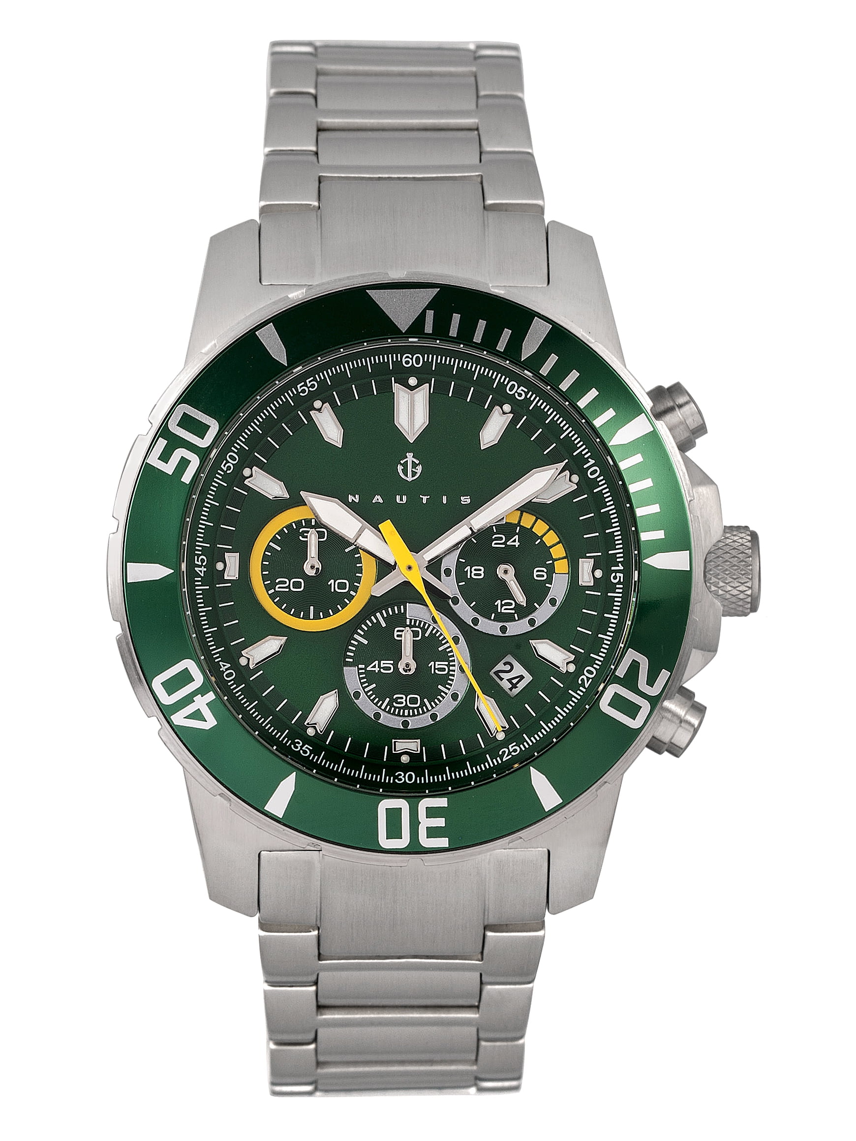 Nautis Dive Chrono 500 Chronograph Bracelet Watch - Green - Walmart.com