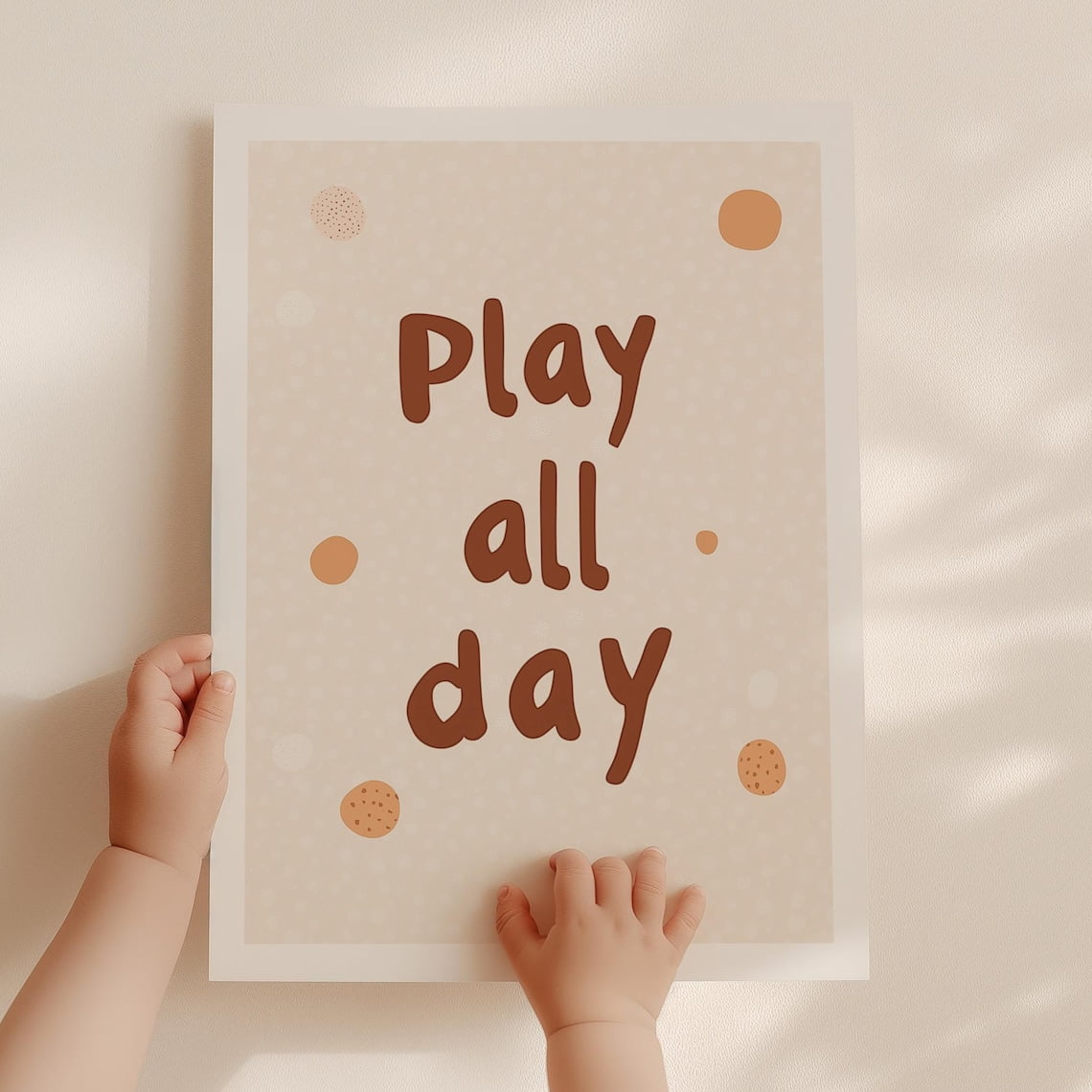 Nautral Playroom Print, Let'S Play Printable, Nursery Art For Kids Room ...